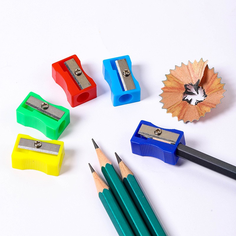 20Pcs Simple Colored Single Hole Rectangular Plastic Pencil Sharpener ...