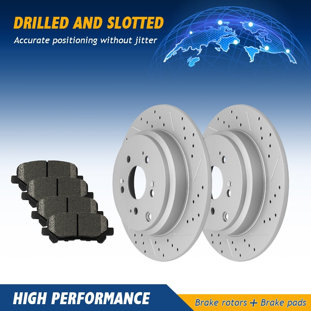 Rear Brake Rotors & Ceramic Pads For Honda Pilot Odyssey Acura MDX ZDX ...