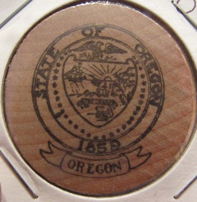 Vintage Seal of the State of Oregon Wooden Nickel - Token OR Ore. | eBay
