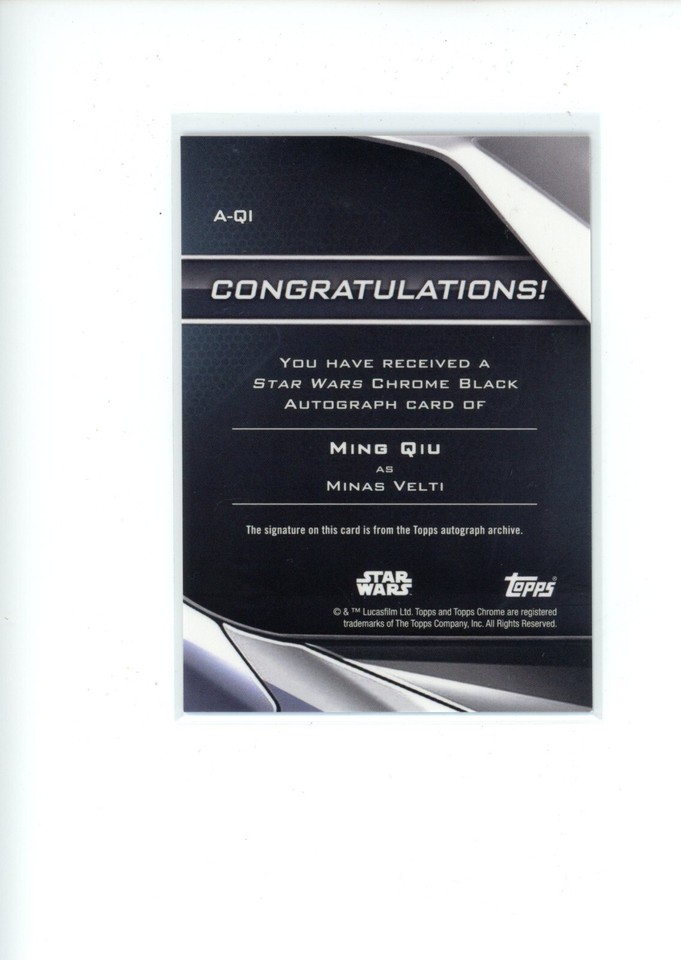 2023 Topps Chrome Black Star Wars Ming Qui as Minas Velti #A-QI ...