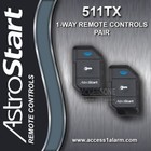 Pair of AstroStart 511-TX 1-Way Remote Controls For DS3 DS4 Systems ...