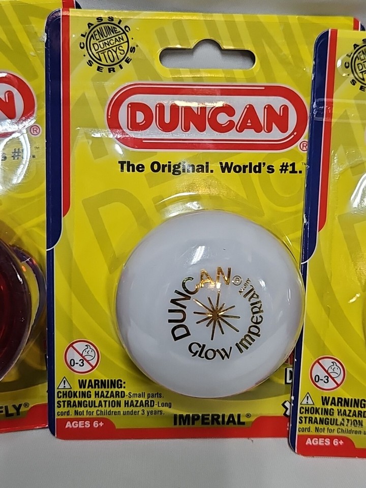 LOT OF 5 DUNCAN IMPERIAL YO YO glow, green, butterfly Red & Pink. NIP ...