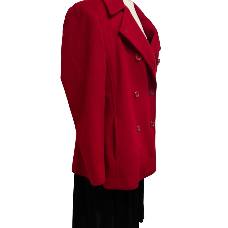 Dale Red Pea Coat Size 12 Made in USA | eBay