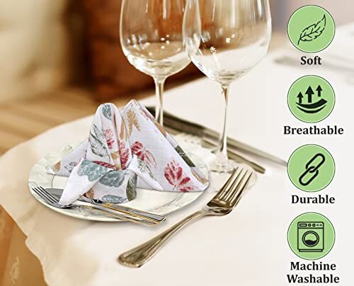 Cloth Napkins 6 Pack 18x18 Inch Dinner Napkins Soft & Absorbent 100% ...