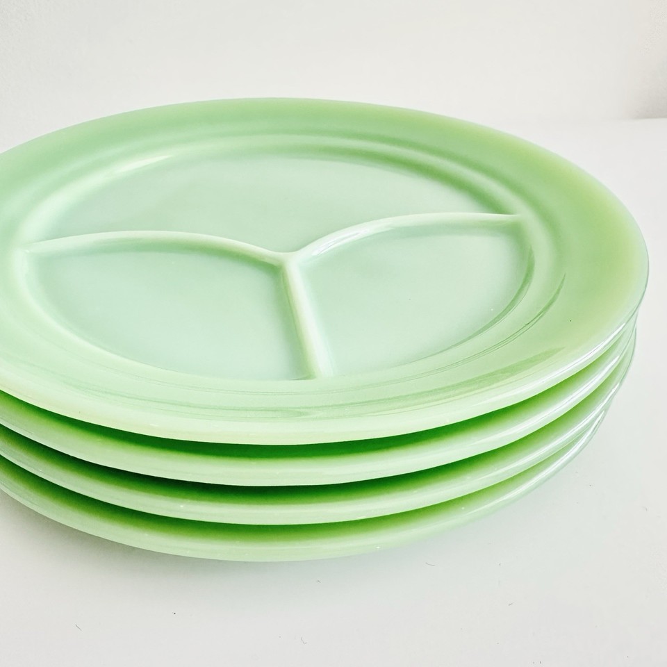 Fire King Jadeite Divided Grill Plates *Set of 4* Restaurant Ware ...