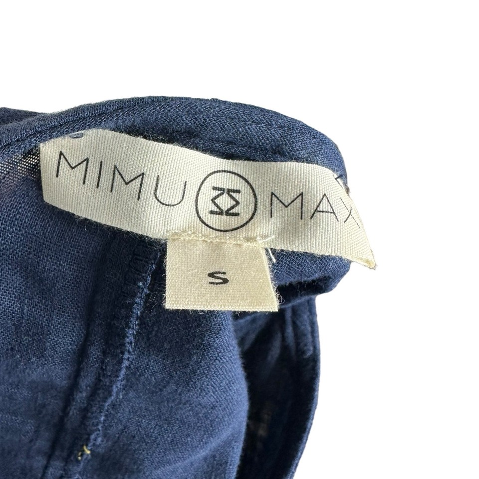 MIMU MAXI Navy Blue Textured Plaid Pullover Midi Dress Women's Size ...