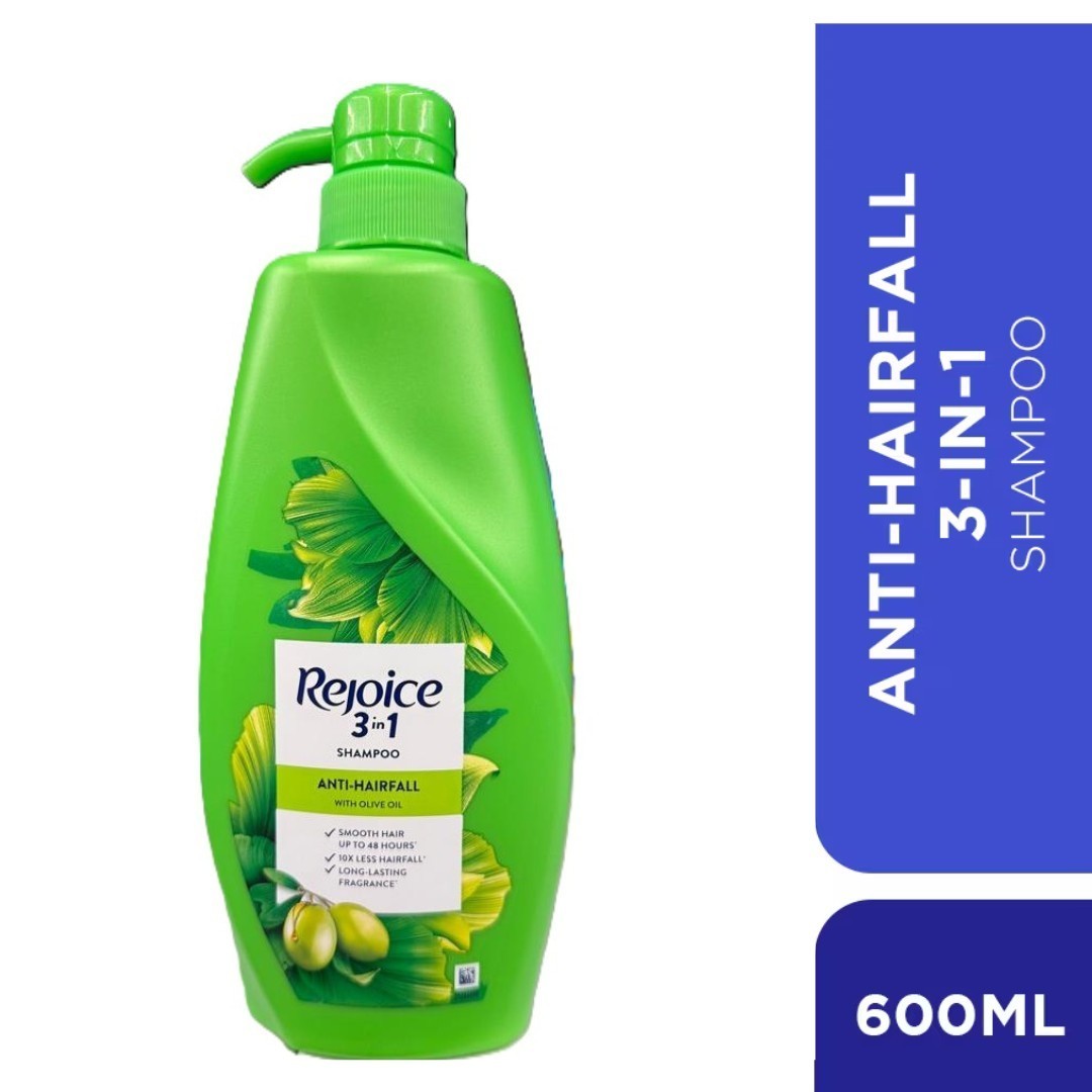 REJOICE 3 in 1 Shampoo Anti Hair Fall With Olive Oil 600ml - 1 Bottle ...