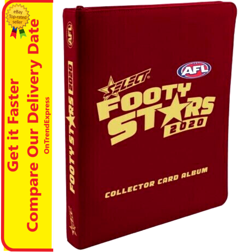 2020 AFL SELECT FOOTY STARS ALBUM BINDER FOLDER with 25 x 9 POCKET ...