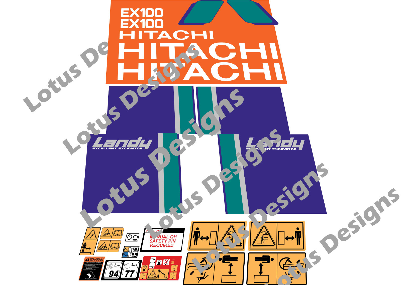 Hitachi EX100 -2 OR EX120 -2 Digger Stickers / Decals | eBay