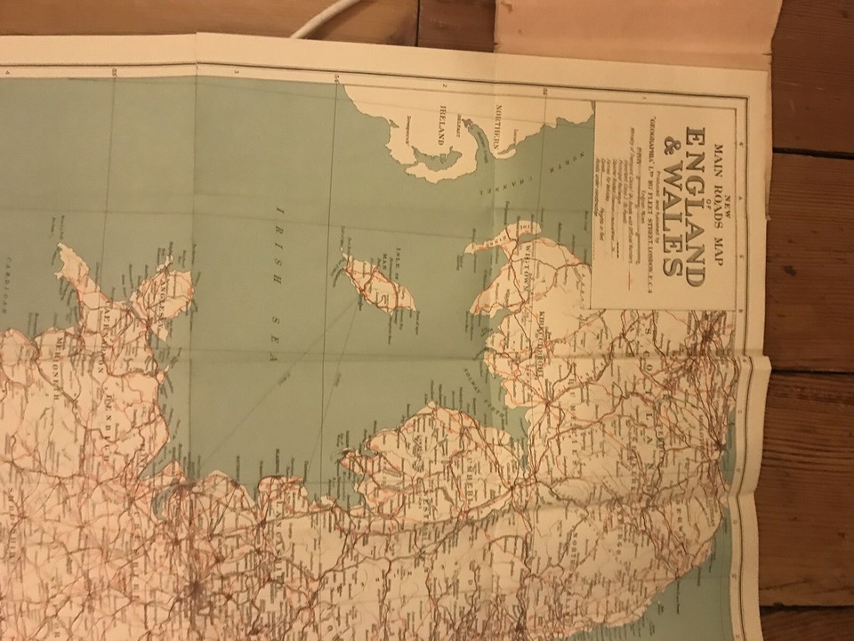 Geographia New Map of England & Wales. Main Roads with Ministry of ...