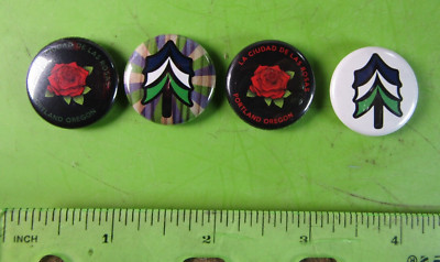 Portland Timbers "Rose City" Soccer MLS 4 Count Pin Button Lot 1.0" od ...