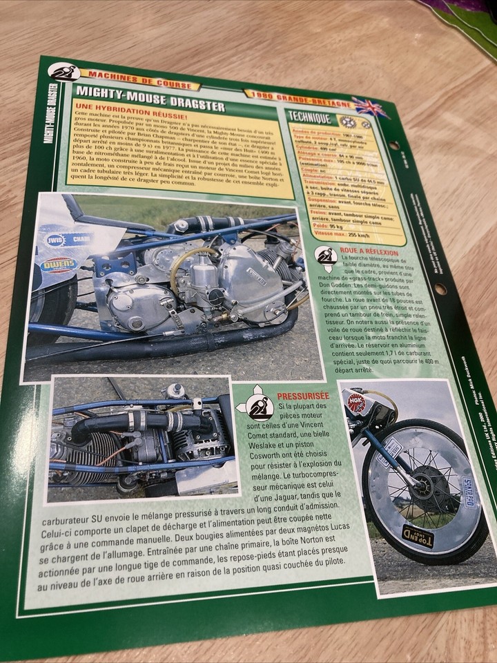 Mighty Mouse Dragster 500 Vincent 1980 Card Motorcycle Passion ...
