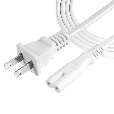 AC Power Cord Cable 2 Prong Plug 5FT Standard Computer PC Monitor ...