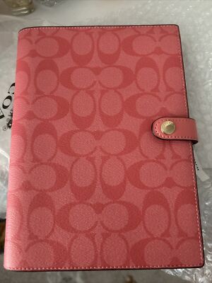 NWT coach notebook- signature canvas pink lemonade Popular & Perfect ...
