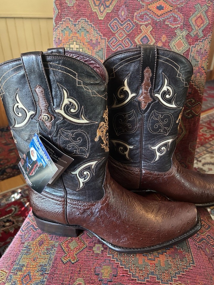 Botas Bull Rider Cowboy Boots Ostrich Leather. Men’s sz11.5 - 12 Mex Sz ...