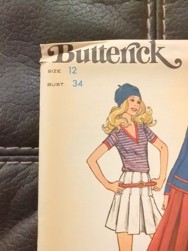 Vtg 60s Butterick 5832 Sewing Pattern Misses Top And Skirt 10 Pieces UC ...