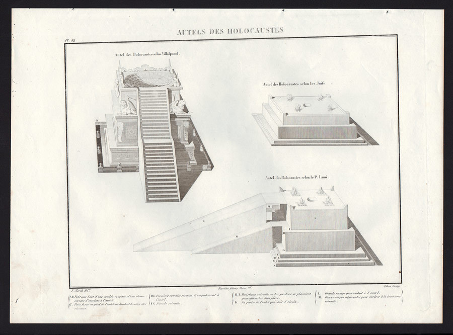 Holocaust Altars In Jerusalem Original Engraving 1844 Judaica | eBay