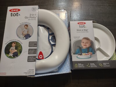 OXO Got 2 In 1 GO Potty w/ Travel Bag & Tot Stick & Stay Divided Plate ...