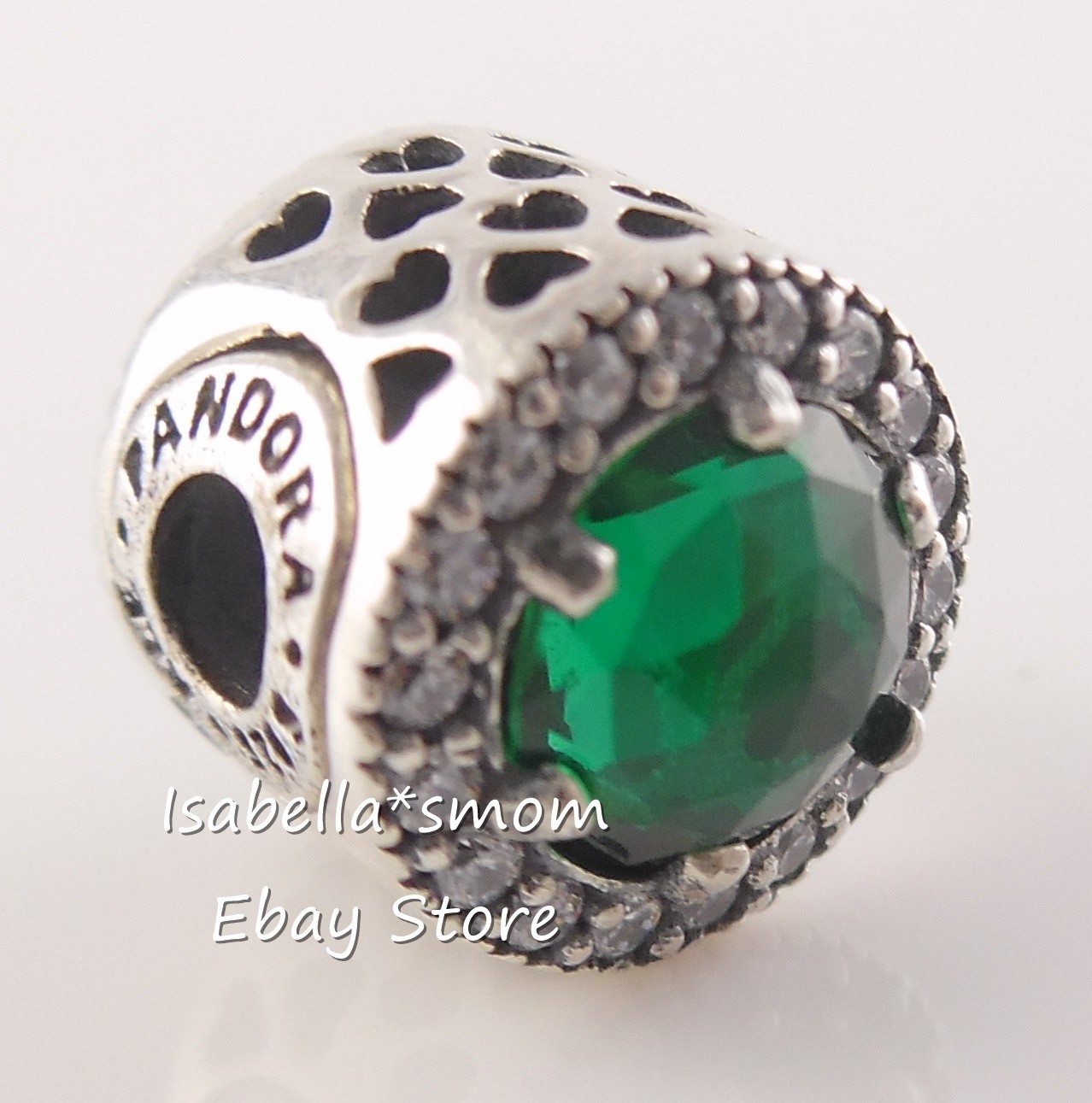 ESSENCE OPTIMISM Authentic PANDORA Royal Green CRYSTAL Bead 796440NRG w ...