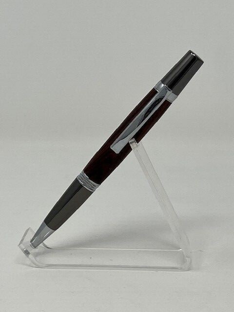 Diamond Knurl Ballpoint Pen Gun Metal Chrome/Chrome and Kingwood ...