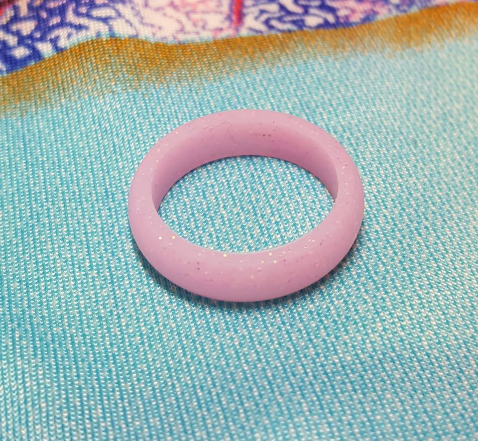 Glow Dark Glitter Sparkling Sparkle Women Silicone Wedding Sport Ring 6 ...