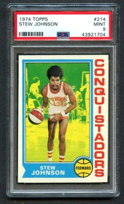 1974 Topps Basketball STEW JOHNSON #214 PSA 9 MINT San Diego ...