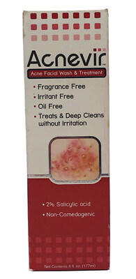 (1) Acnevir Acne Facial Wash & Treatment COLLECTABLE 6 fl oz (177 ml ...
