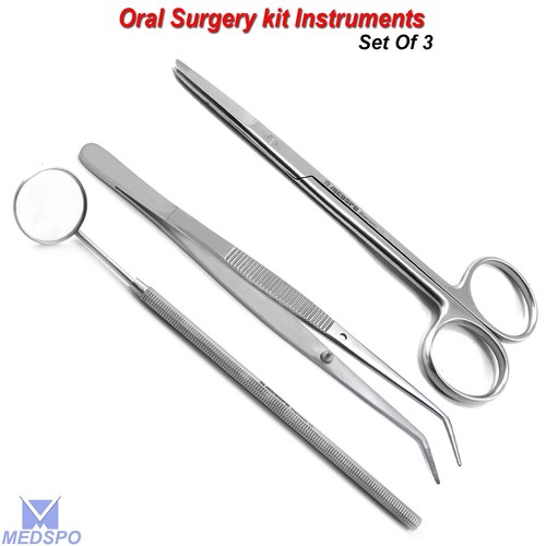 Oral Surgery kit Instrument Cotton Forceps Stitch Scissors Dental Mouth ...
