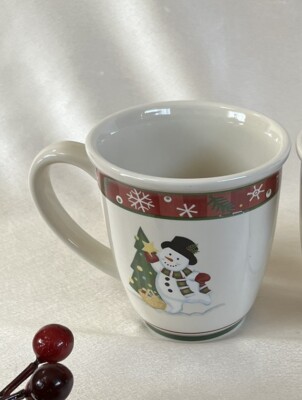 Longaberger Pottery Holiday Mug Bluster the Snowman 4.5”T 4”W Drinkware ...