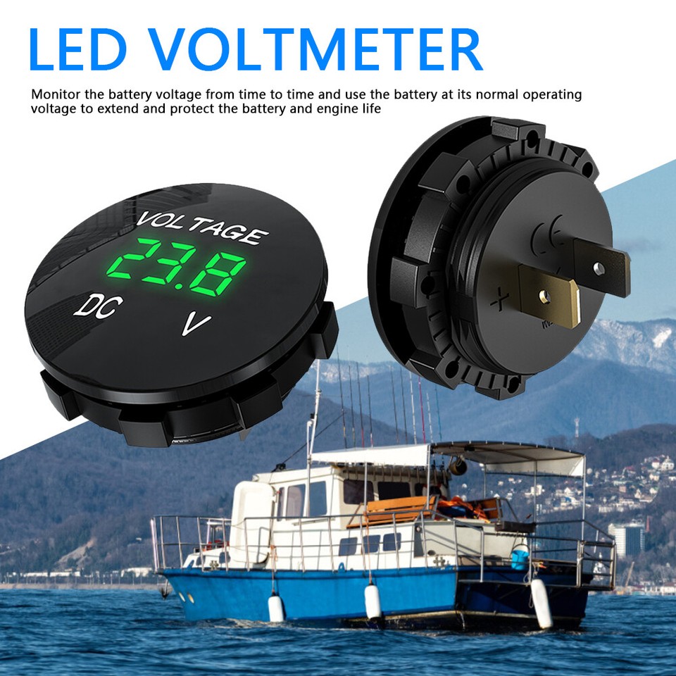 DC 5V-48V Car LED Panel Digital Voltmeter Tester Monitor LED Digital ...