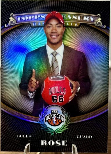 2008 2009 ROOKIE CARD Topps Treasury #101 Derrick Rose Refractor /2008 ...