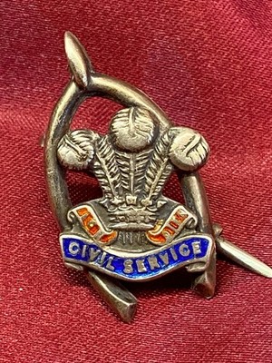 WW1/2 Silver Enamel 15th County of London Civil Service Rifles ...