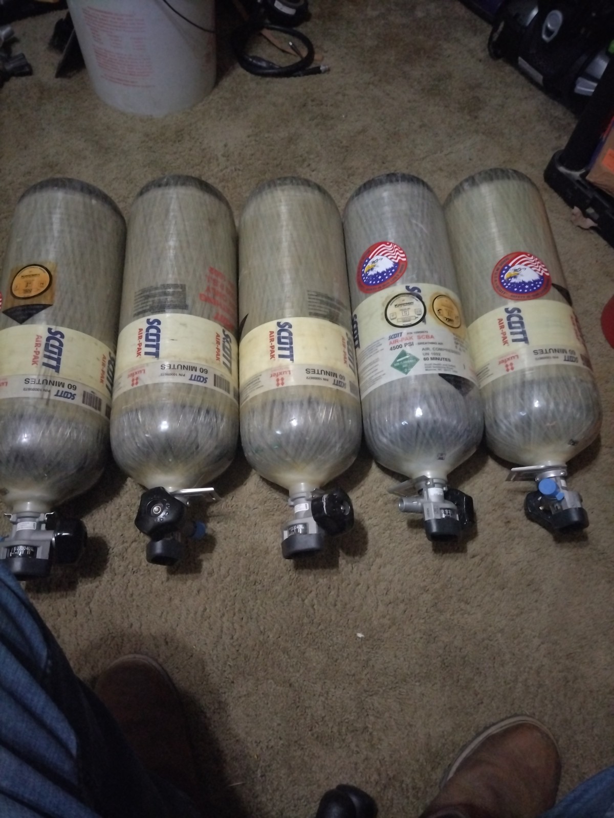 SCOTT 60 Minute 4500 Psi SCBA Air Pak Tank CGA 347 Valve PAINTBALL AIR ...