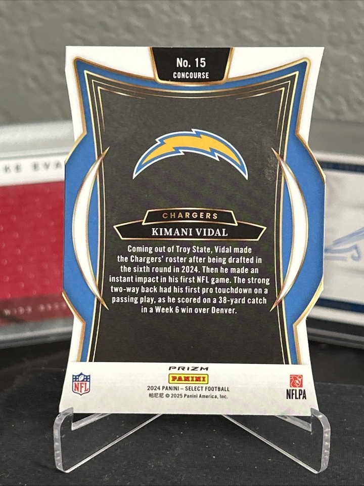 2024 Panini Select Football Kimani Vidal Concourse Silver Prizm Die Cut ...
