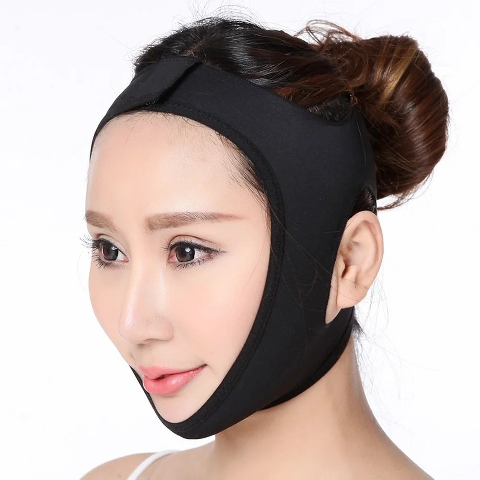 Elastic Face Slimming Bandage V Line Face Shaper Women Chin Cheek Lift ...