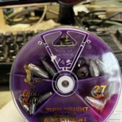 Eagle Claw Dial Pack Worm Weight Assortment 27 Assorted Bullet Sinkers ...
