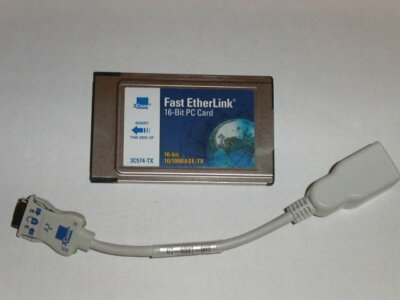 3Com 10/100 LAN PCMCIA Ethernet PC Card with Dongle Cable 3C574-TX | eBay