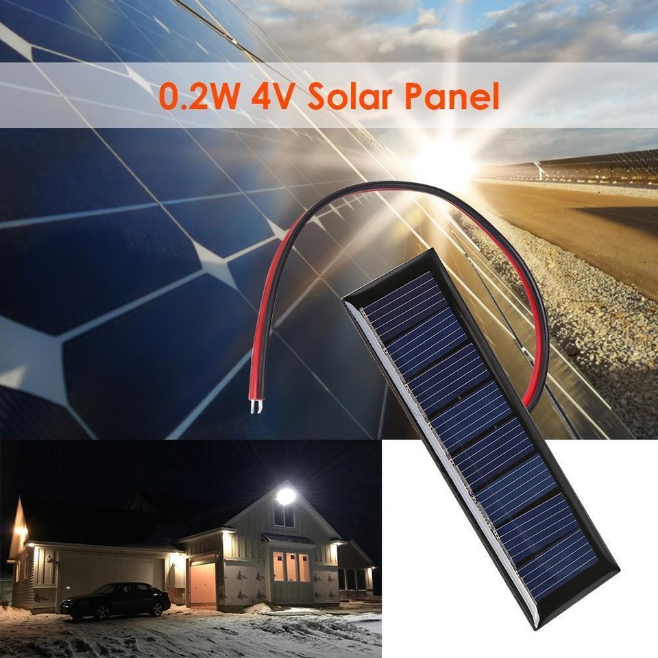 4V 0.2W Mini 2-Wire Epoxy Solar Panel 8 Solar Cells for Solar Projects ...