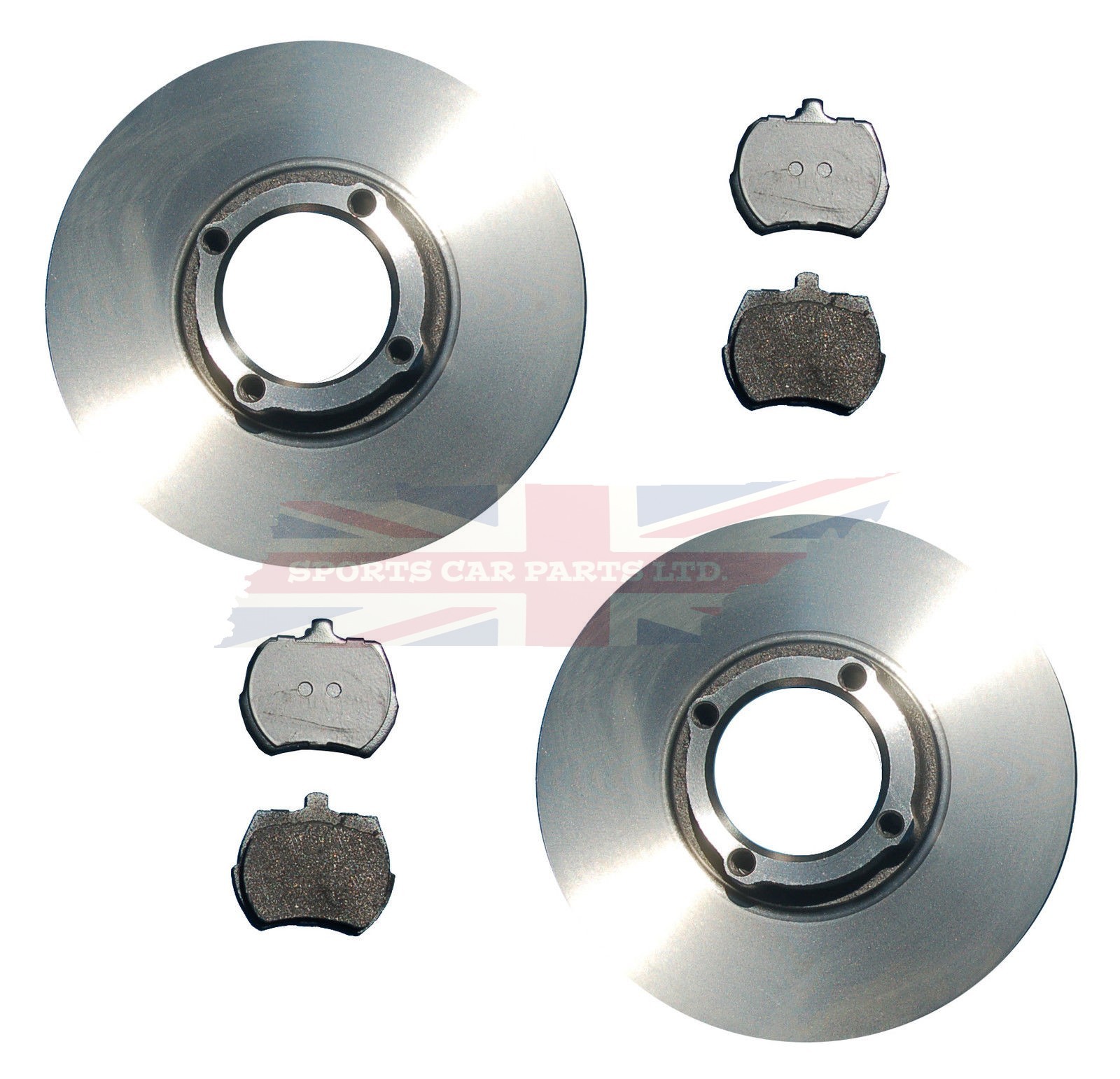 Pair of New Brake Rotors & Pads MG Midget Austin Healey Sprite Wire ...