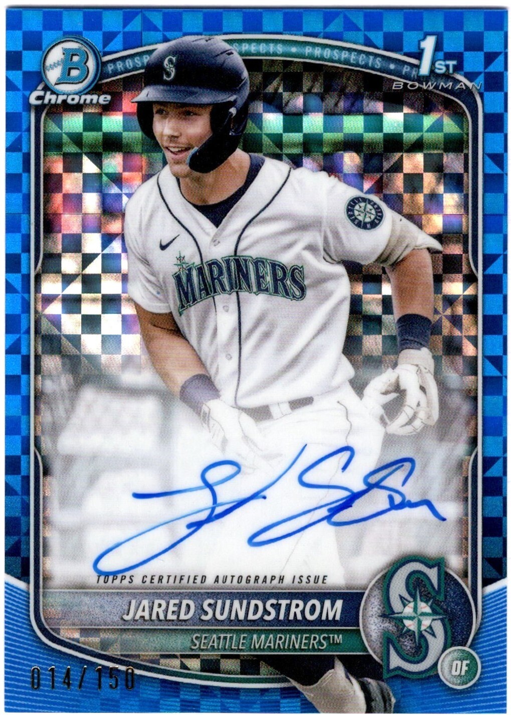 2025 Bowman - Chrome Prospect Autographs Jared Sundstrom #CPA-JSU Blue ...