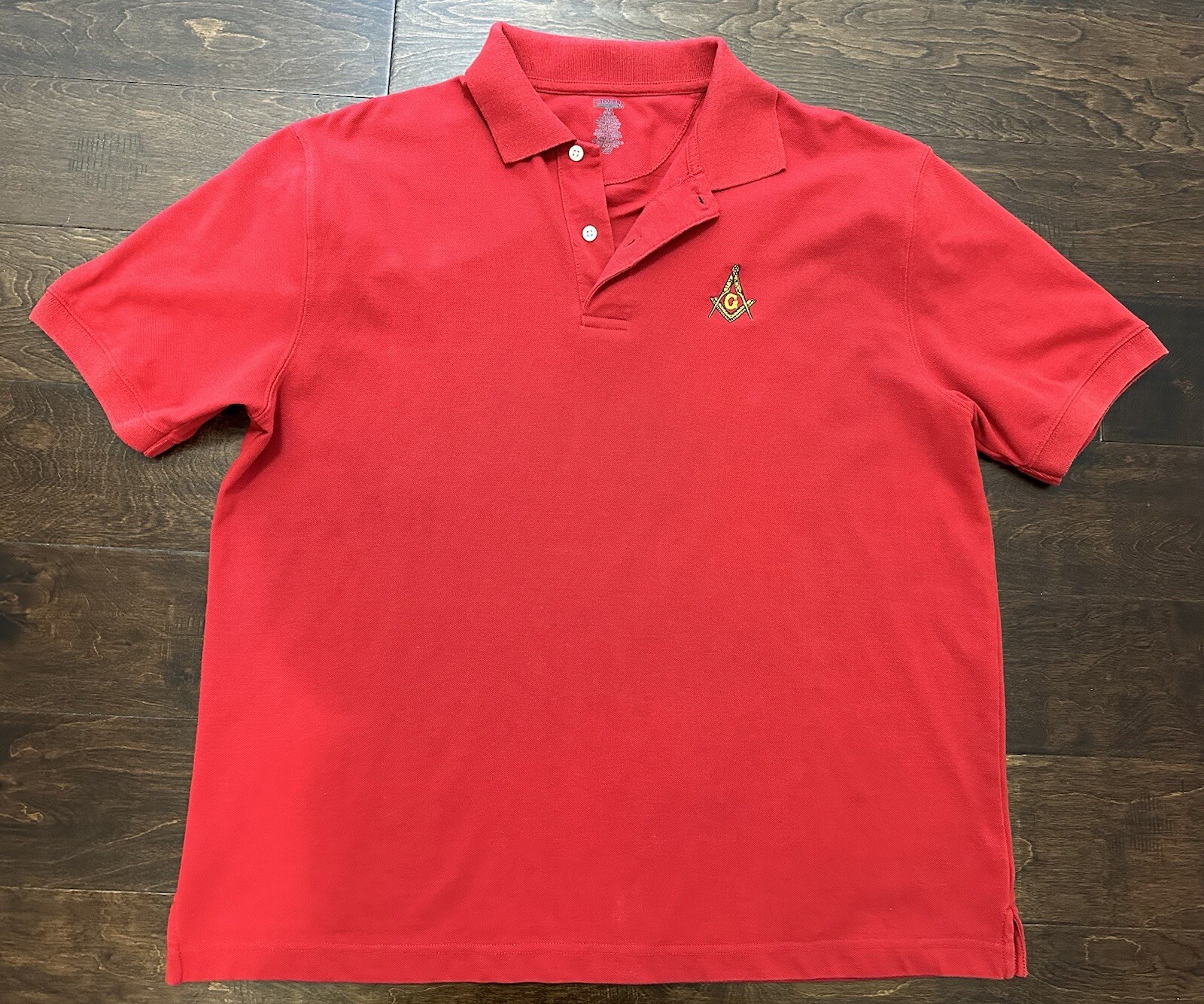 Men’s Freemason Masonic G Fraternity Logo Red Polo Sh… - Gem