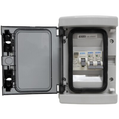 2 Way Garage Consumer Unit with A-Type RCD and 2x MCB Shed Workshop ...