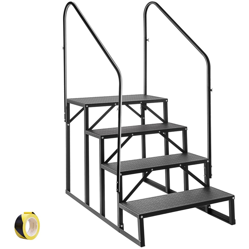 4 Step RV Steps with 2 Handrails Portable Stairs Steps for RV Camper ...