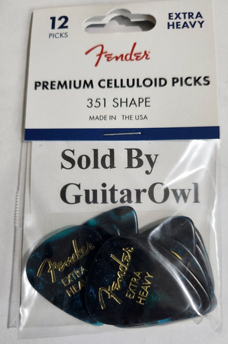 FENDER EXTRA HEAVY GUITAR PICKS 351 Ocean Turquoise 12 Picks | eBay