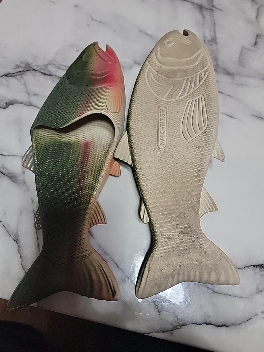 Rivers Edge Bass Fish Rubber Slide Sandals Flip Flops… - Gem