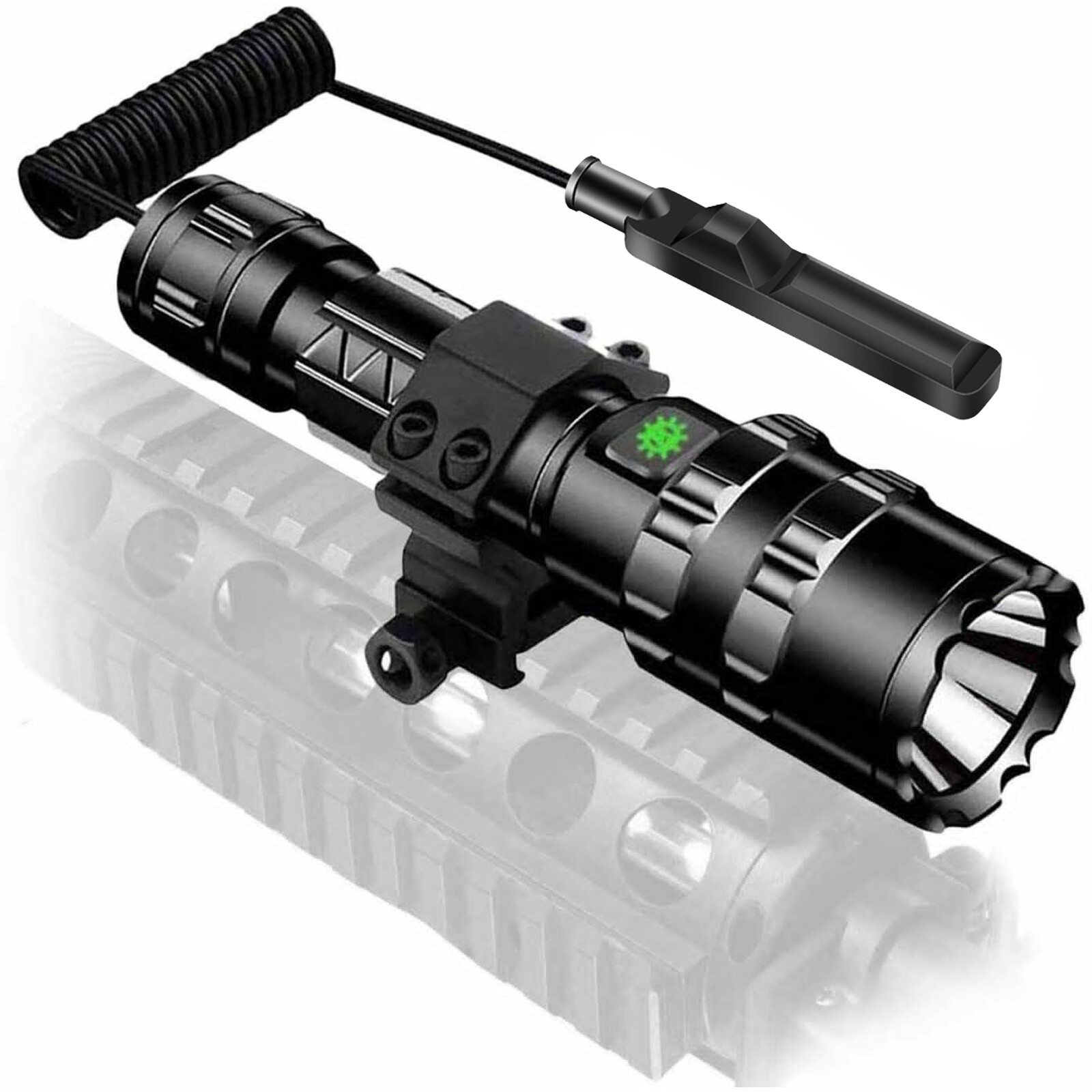 150000Lumen Rechargeable L2 LED Flashlight Tactical Gun Light Rail ...