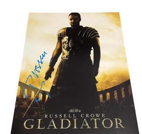 RUSSELL CROWE SIGNED AUTOGRAPH 12x18 GLADIATOR PHOTO POSTER EXACT PROOF ...