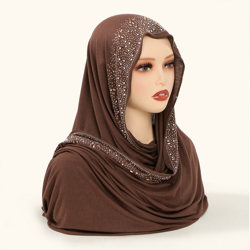 Islam Rhinestone Scarf Muslim Stoles Women Headscarf Scarves Stoles ...