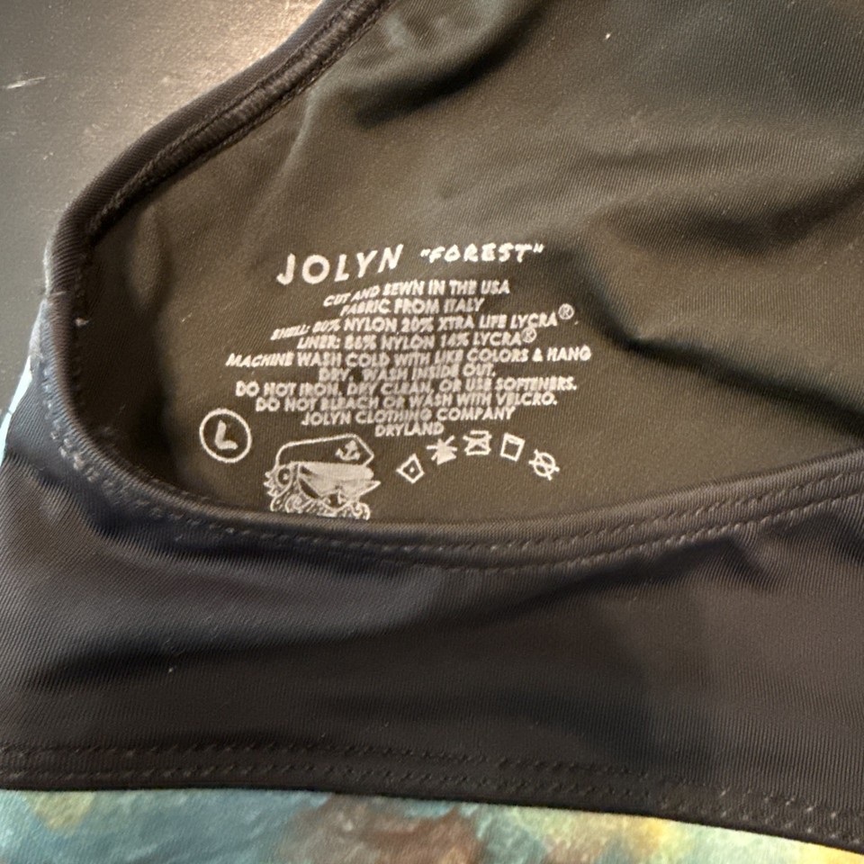 JOLYN Sports Bra Forest Size Large Black Grey Mermaid Print Women’s | eBay