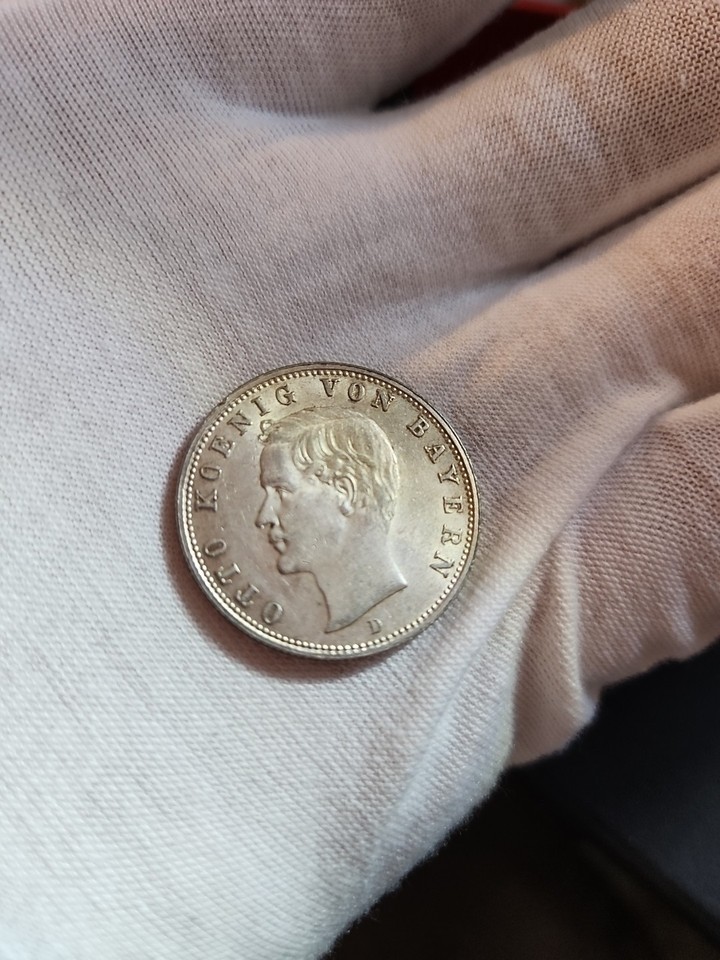 GERMANY BAVARIA OTTO KOENIG 1904-D 2 MARK SILVER COIN “ZWEI MARK” #8020 ...